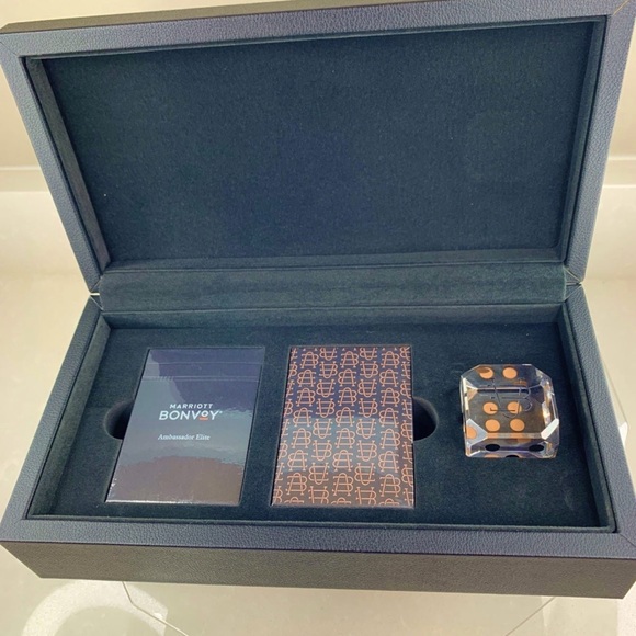 Other | New Mgm Marriott Bonvoy Ambassador Elite Leather Box 2 Decks Of ...